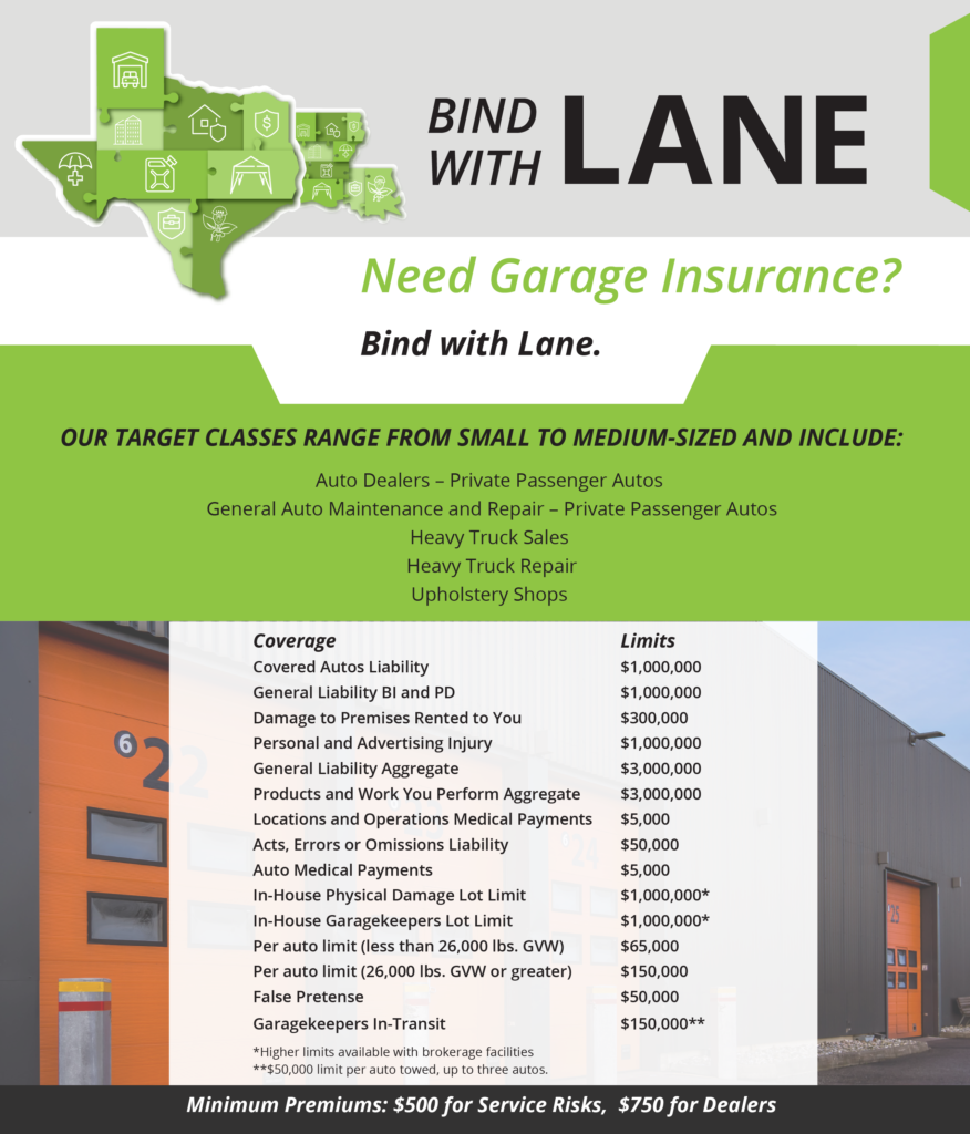 Garage Liability | Lane & Associates | Over 60 Skilled Trades